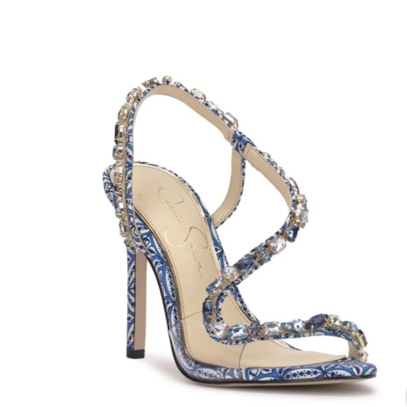 Shoes | Elegant Blue Strappy Heels | Poshmark
